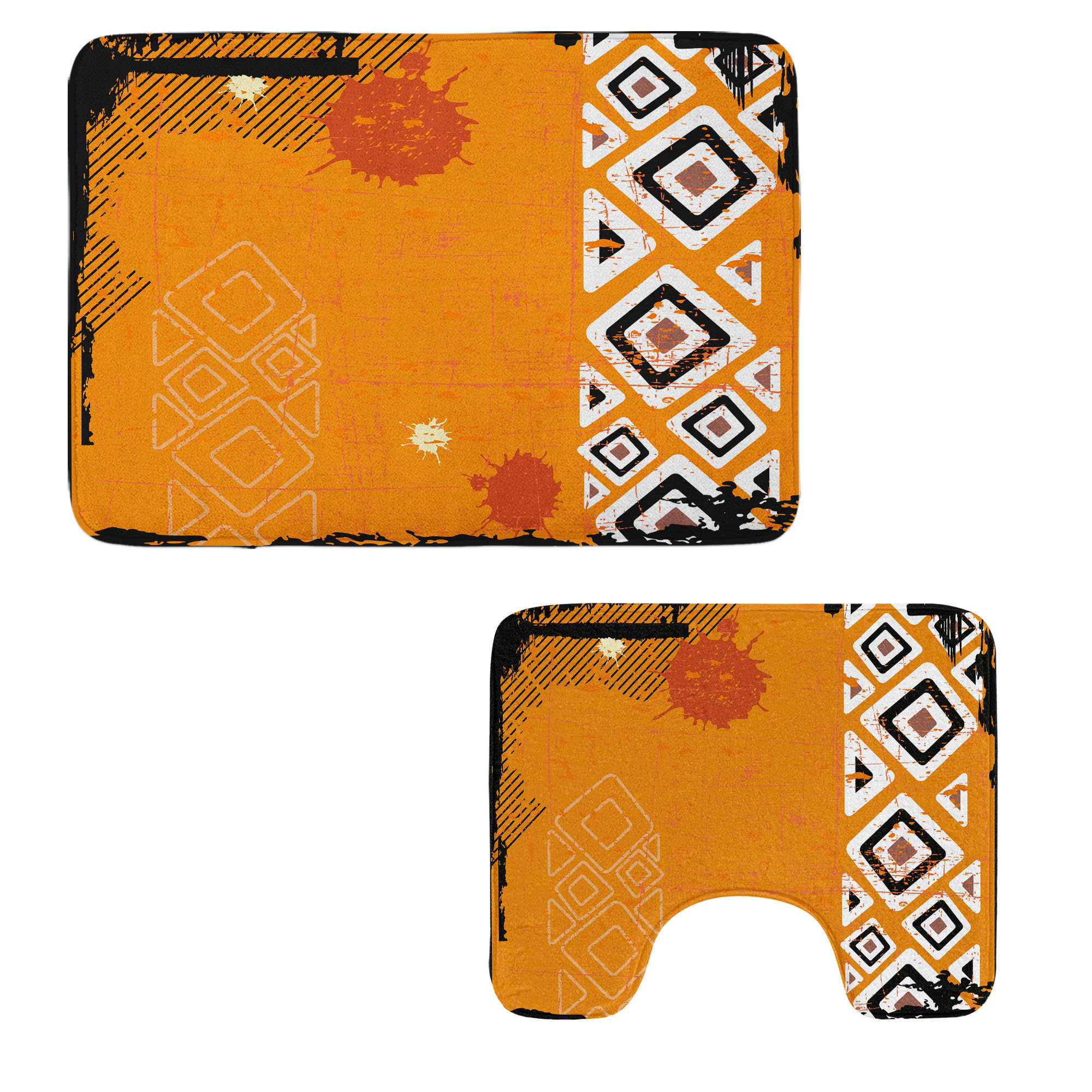 East Urban Home Tribal Bathroom Rug Set 2 Pieces Rectangle & Contour ...