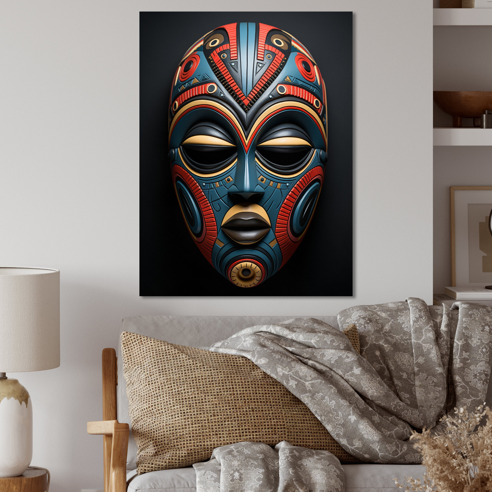 Dakota Fields African Tribal Pende Mask I - African Tribal Metal Art ...