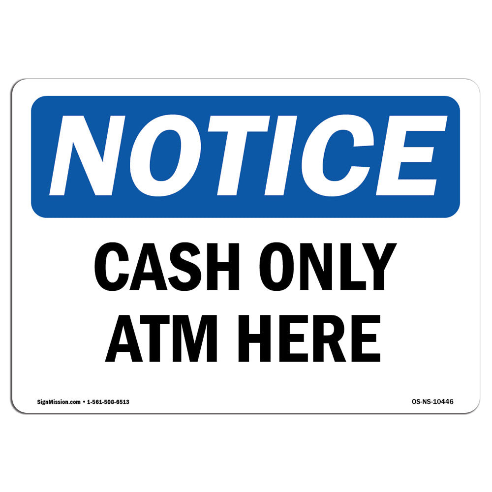SignMission Cash Only ATM Here Sign | Wayfair