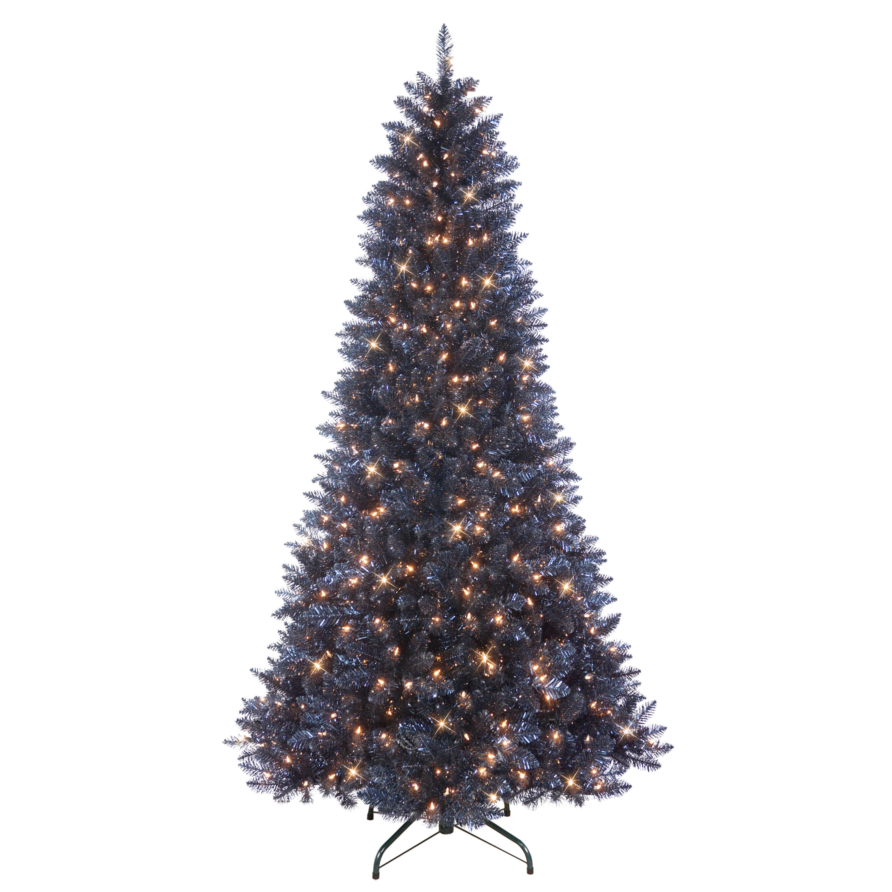 The Holiday Aisle® 7.5' Pre-lit Dark Blue Tree | Wayfair
