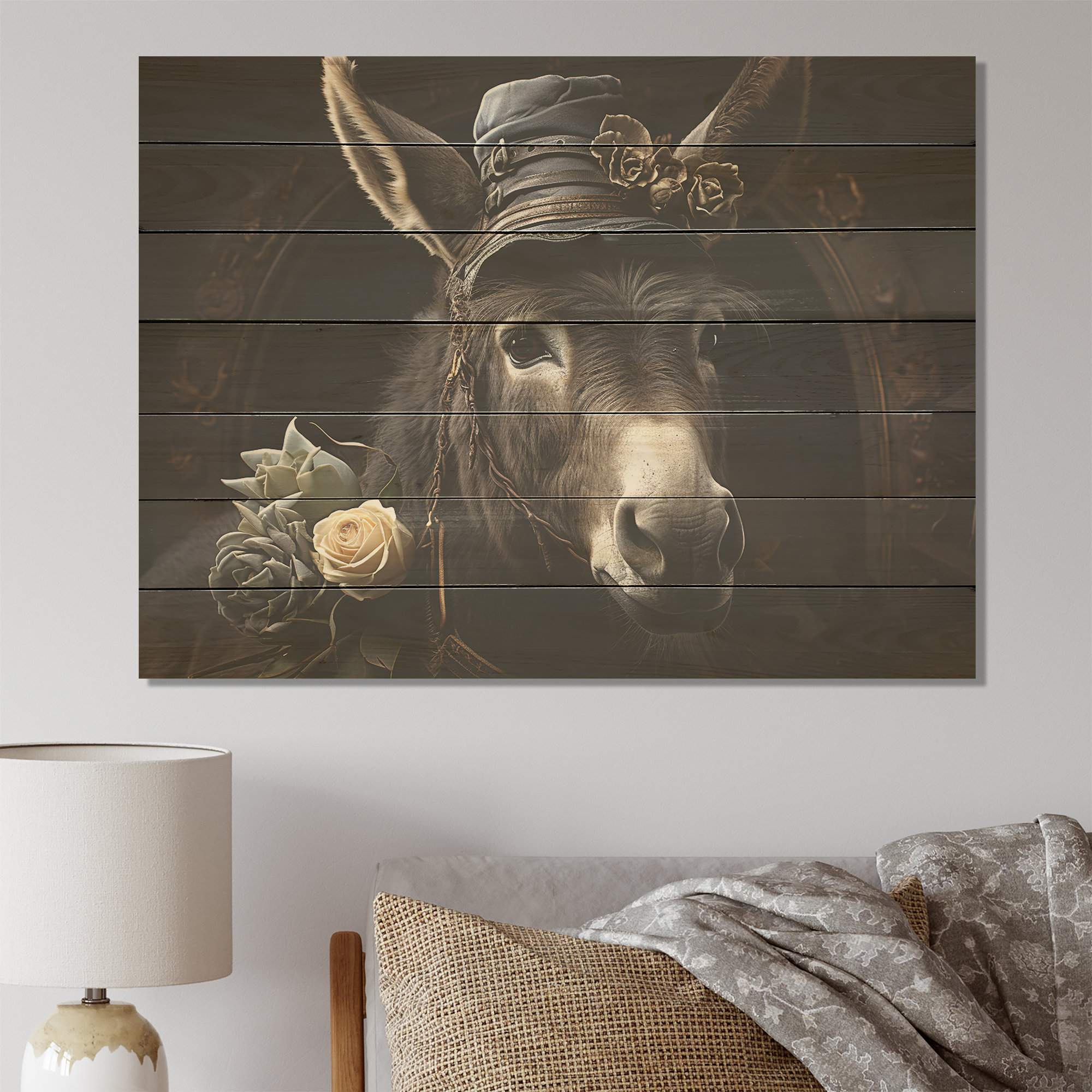 Ophelia & Co. Medieval Rural Donkey Caricature II - Donkey On Wood ...