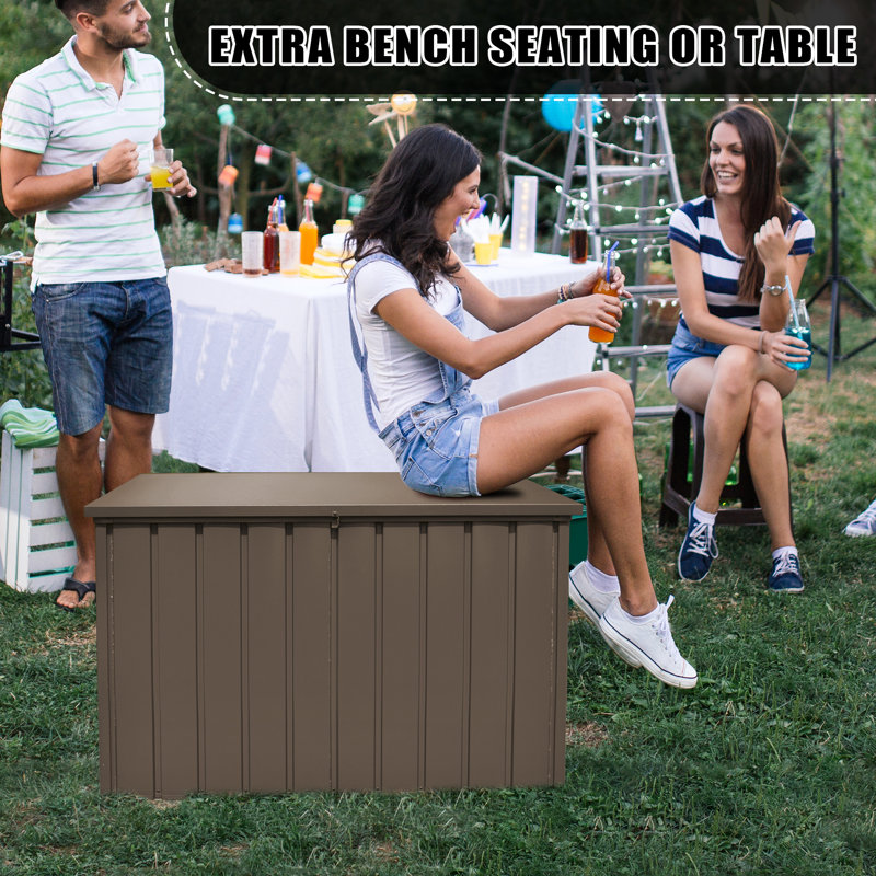 domi outdoor living Domi Louvered Deck Box 200 Gallons Water Resistant ...