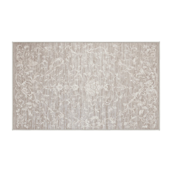 Charlton Home® Machine Washable Beige Area Rug | Wayfair