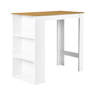 17 Stories Kitchen Breakfast Bar Table with 3-Tier Storage Shelves ...