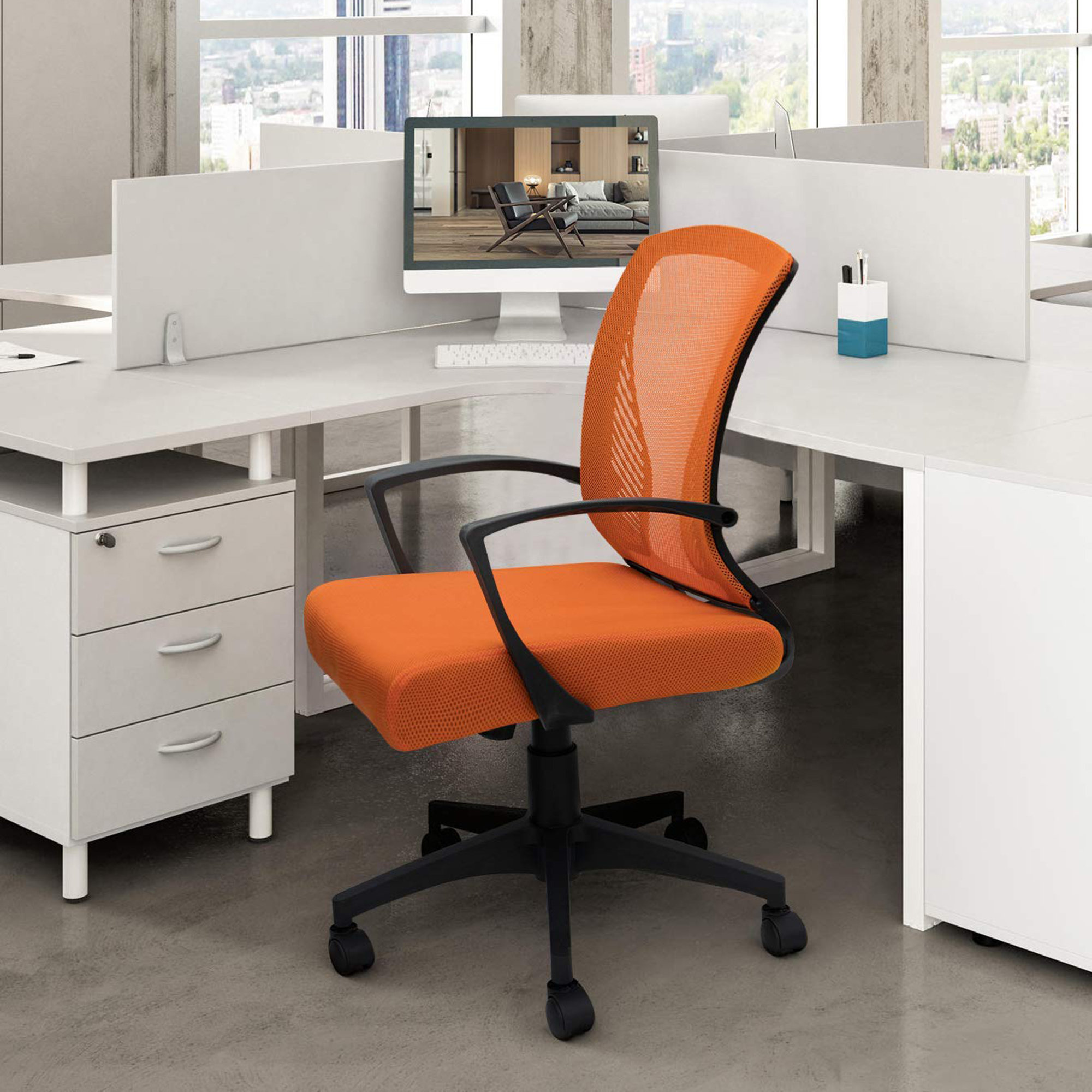 Inbox Zero Ribbed Office Desk Chair | Wayfair