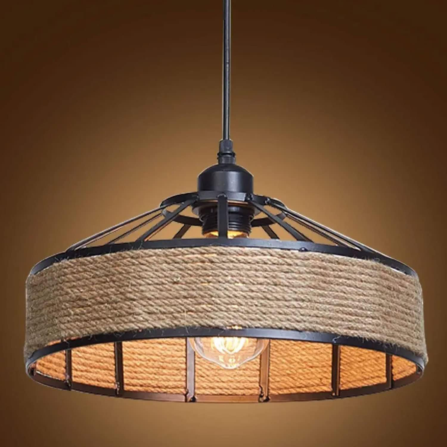 Breakwater Bay Vintage Hemp Rope Pendant Light Fitting Chandelier ...