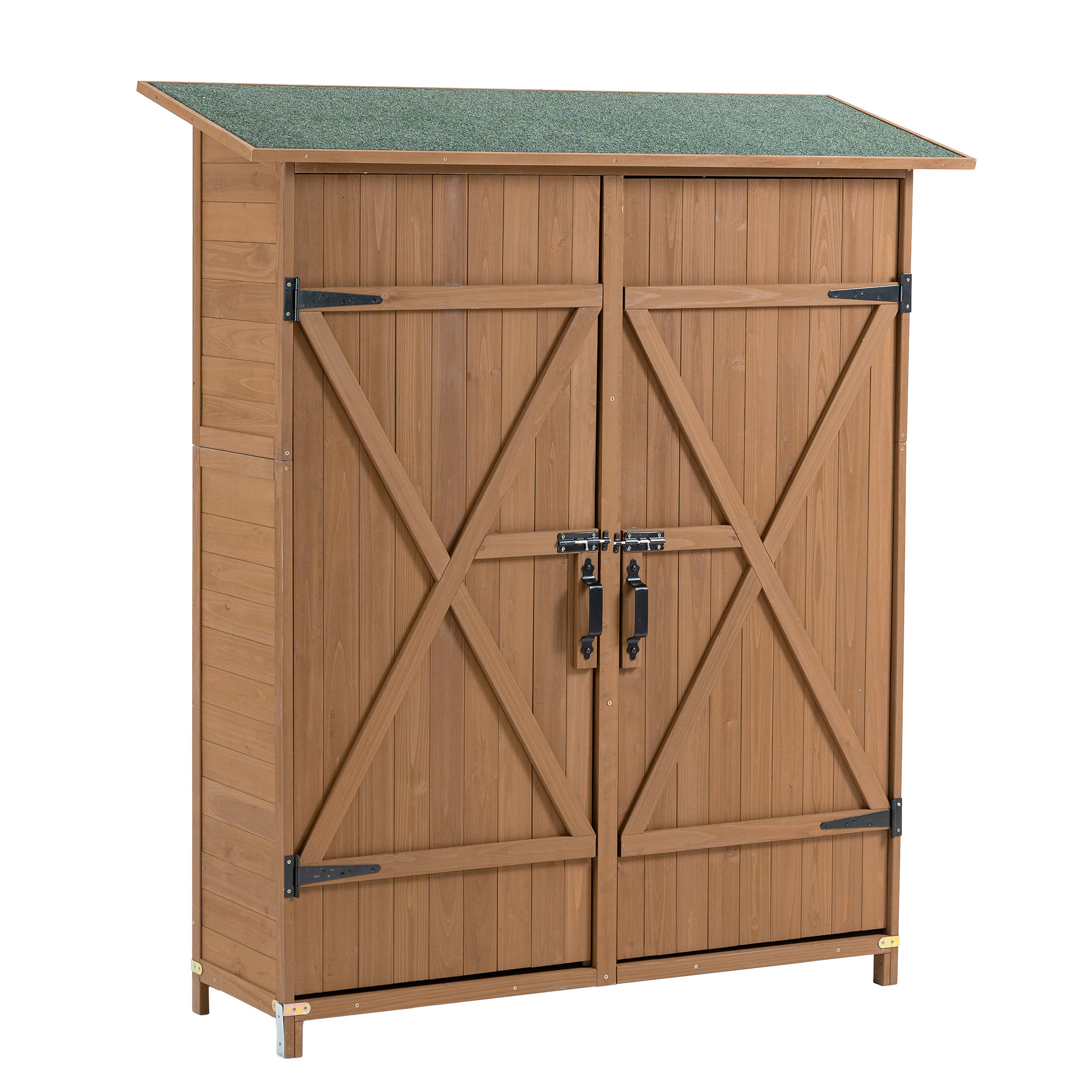 Thanaddo Solid Wood Lean-To Tool Shed Garden Shed Wood Outdoor Cabinet ...