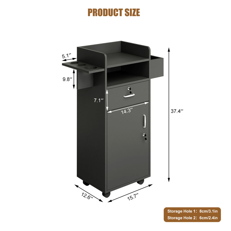 Inbox Zero Latyia Salon Station for Hair Stylist,Hair Styling Organizer ...