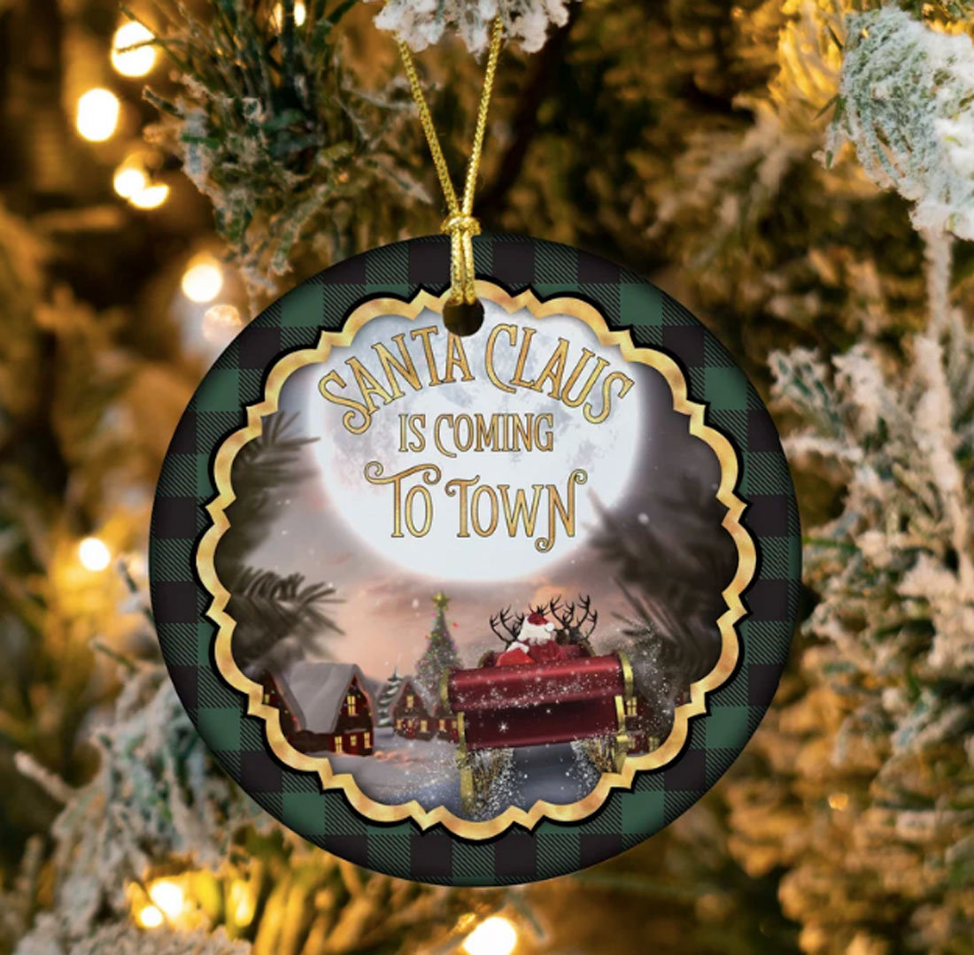 The Holiday Aisle® Santa Claus Is Coming To Town Holiday Shaped