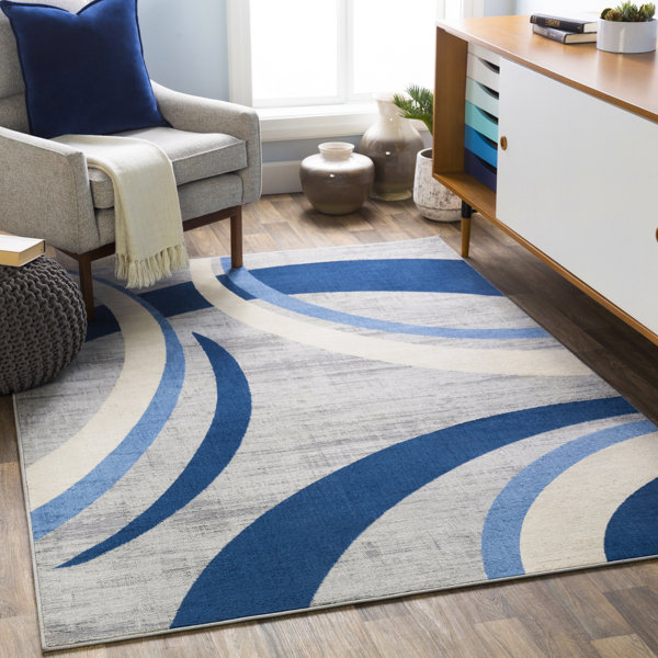 Wrought Studio™ Glossop Blue/Gray/Beige Area Rug & Reviews | Wayfair