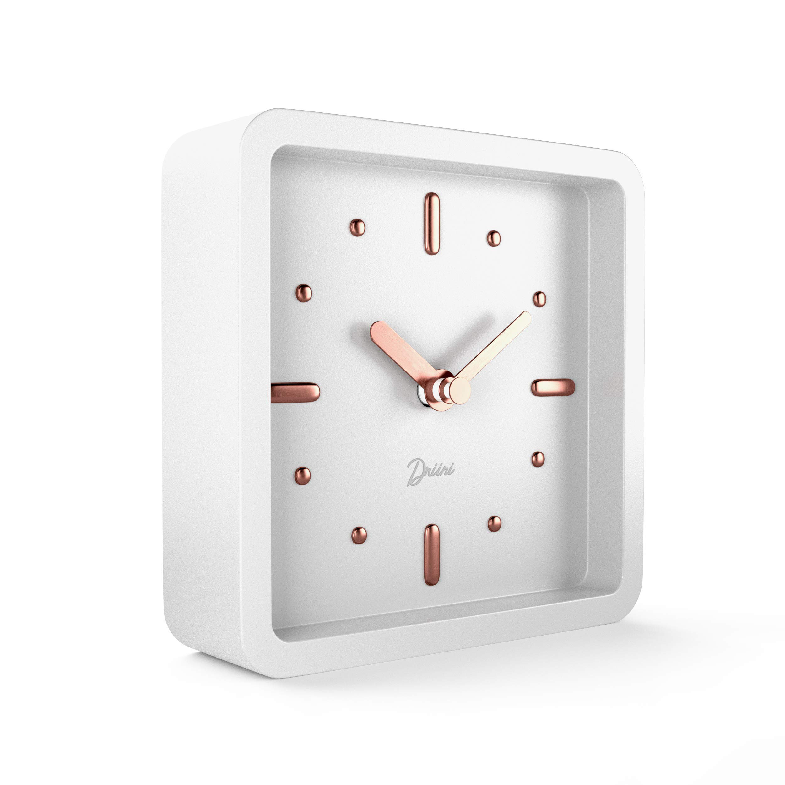 Fish hunter Modern Mid Century Desk & Shelf Clock (White Rose Gold ...