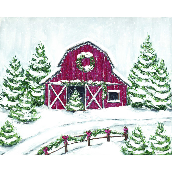 The Holiday Aisle® Tree Farm Barn by Sara Baker - Wrapped Canvas Print ...