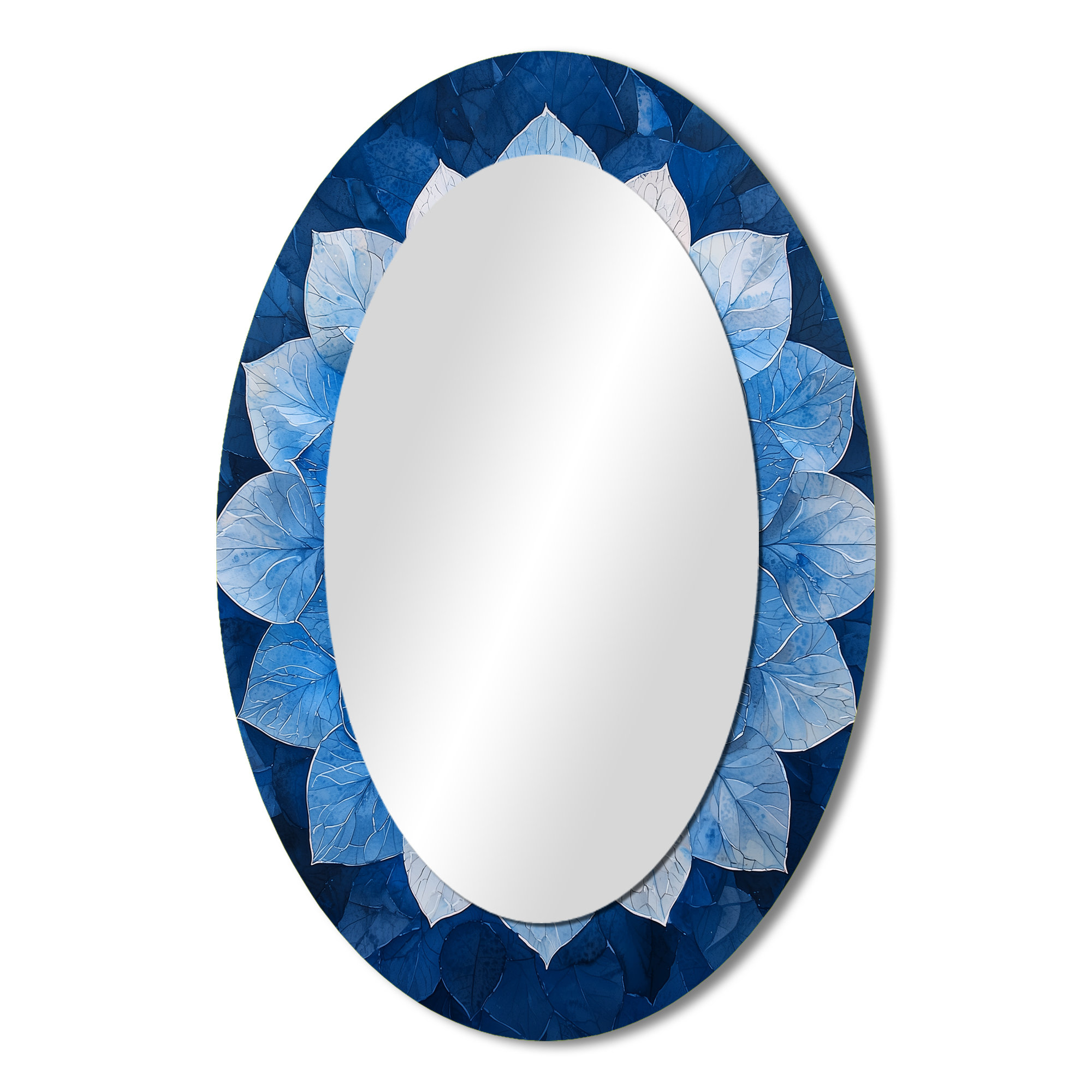 Dakota Fields Blue White Hydrangea Kaleidoscope Hydrangea - Floral Oval ...