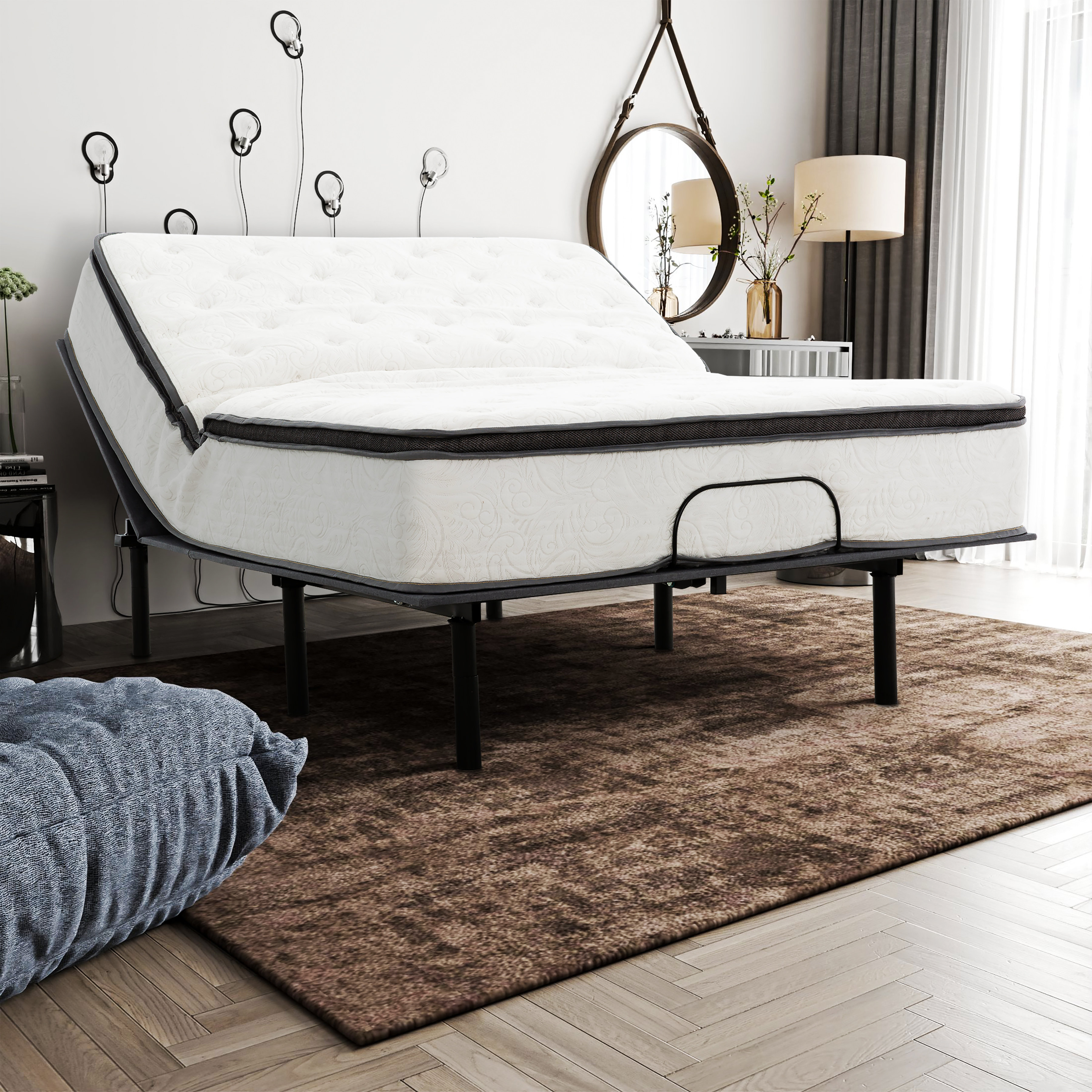 Alwyn Home Firebaugh Adjustable Bed Frame with Wired Remote, Head ...