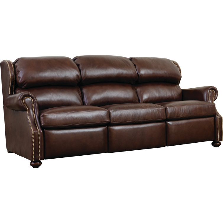 Stickley Durango 90" Genuine Leather Rolled Arm Reclining Sofa | Perigold