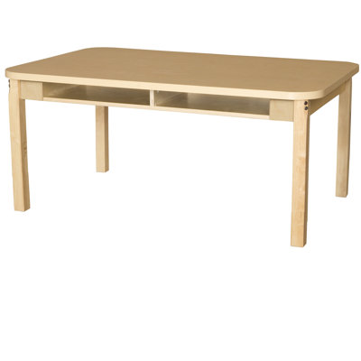 Wood Designs Four Seat Student Desk with 16" Hardwood Legs | Wayfair