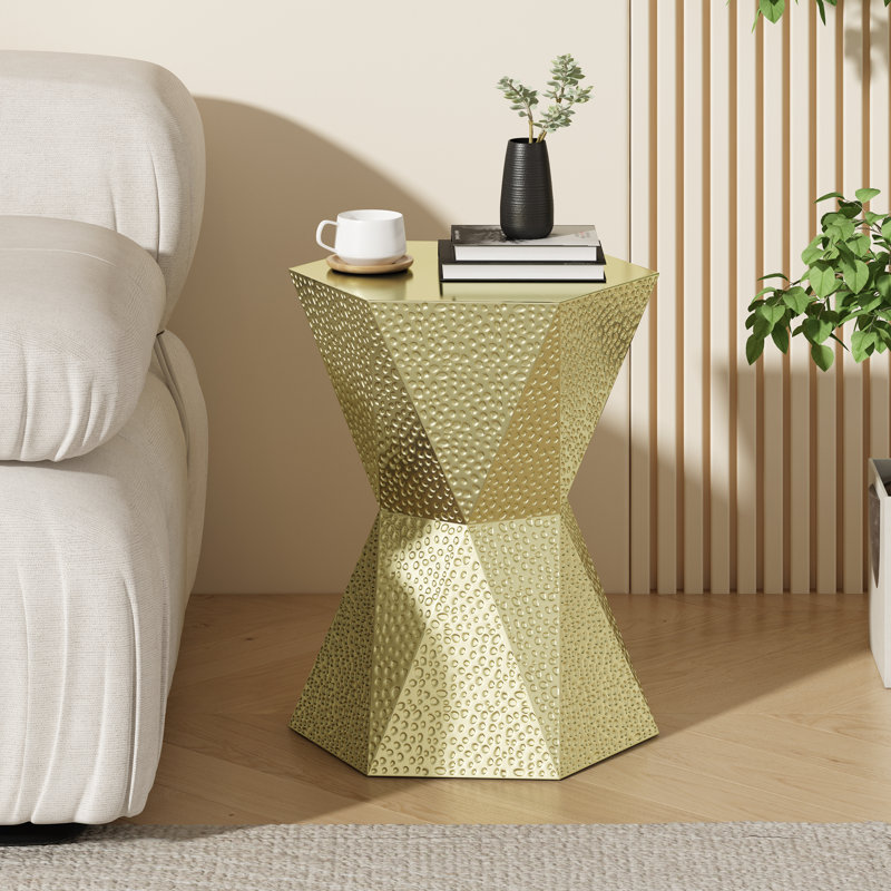 Mercer41 Orola Metal Hexagon Side Table | Wayfair