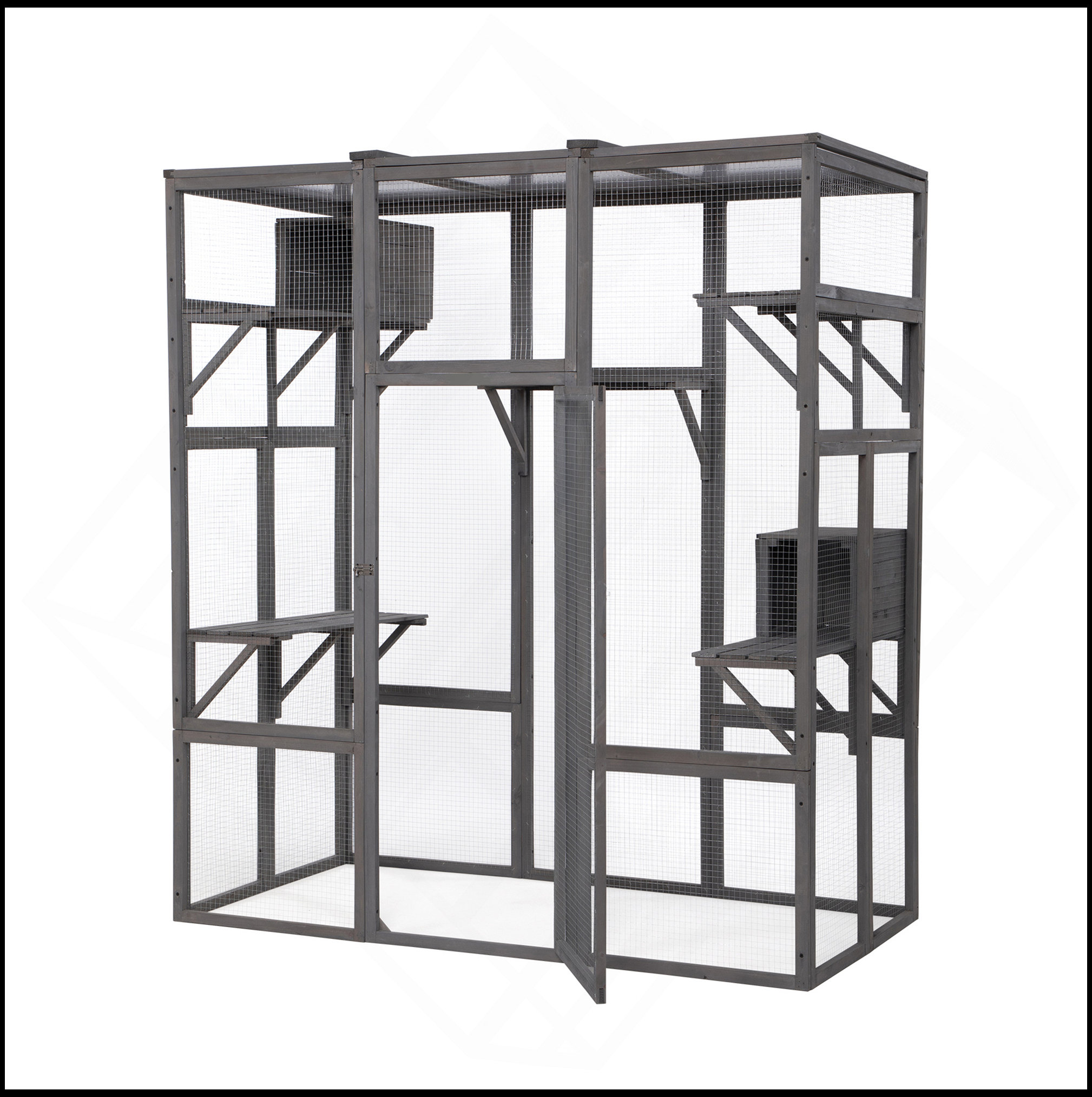 KUNMINGZHUHE Large Cat Enclosure With 5 Perches, 2 Condos And 1 ...