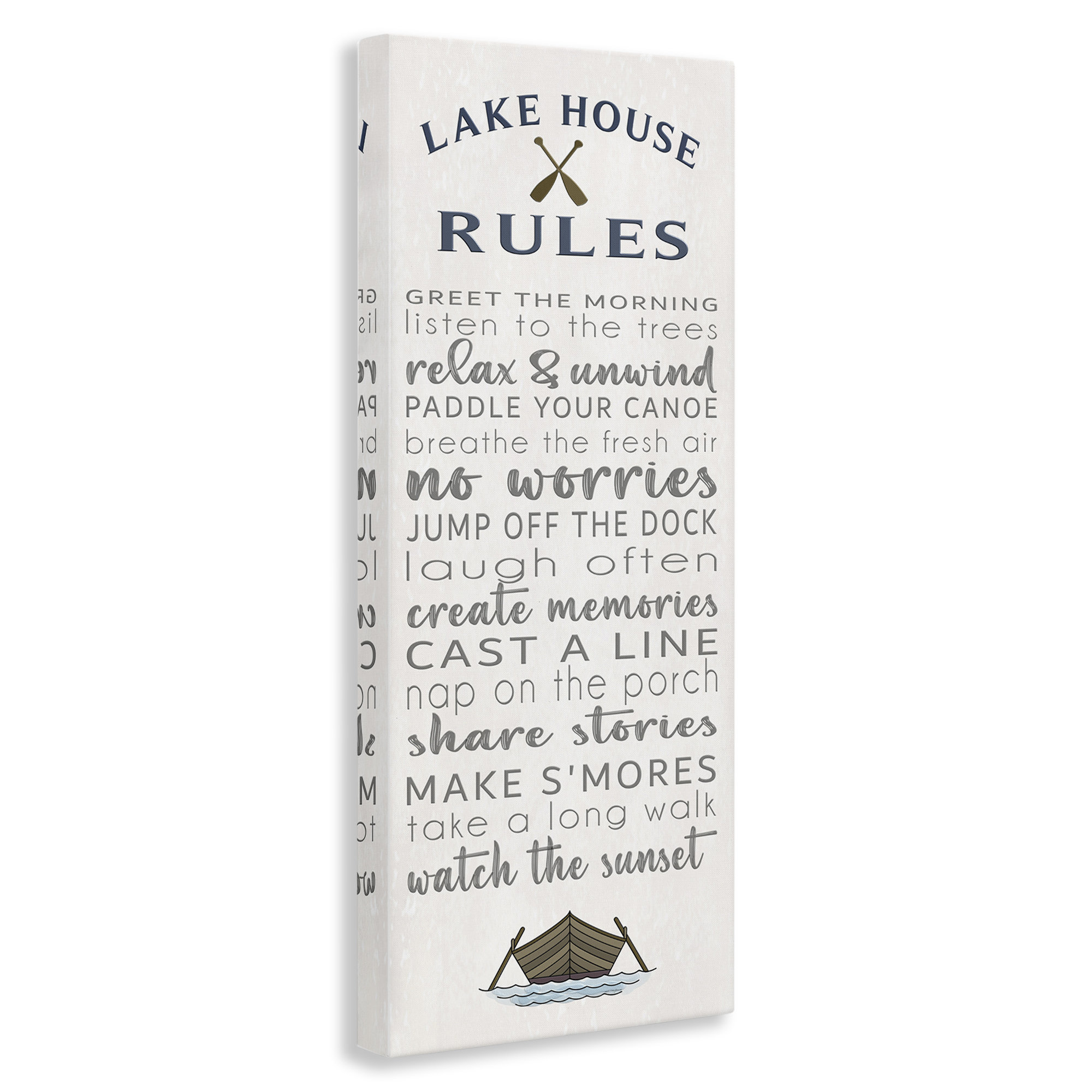 Mercer41 Fun Lake House Rules Canvas, design by Seven Trees Design ...