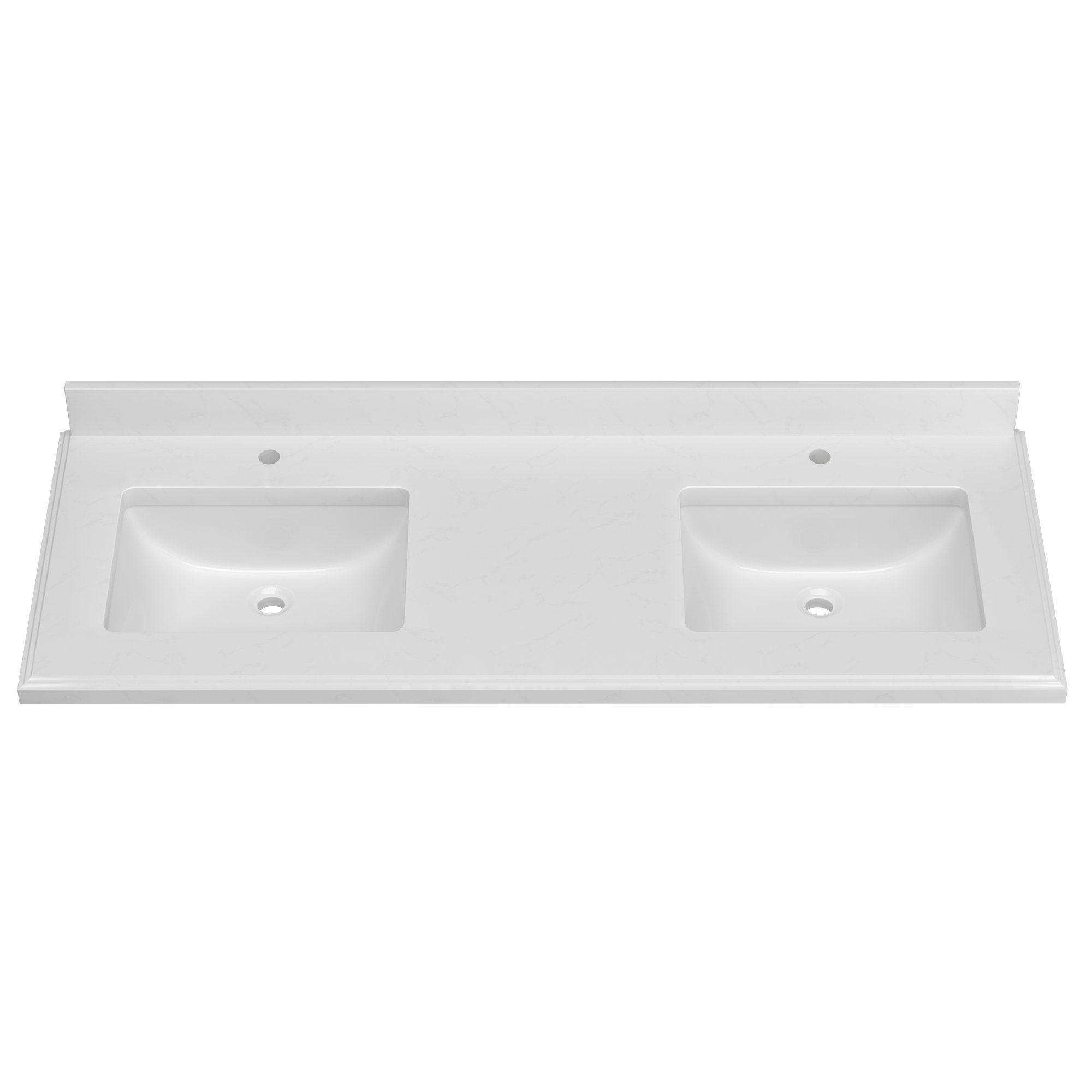 ZEAFIVE 61'' Double Vanity Top with Sink and 2 Faucet Holes | Wayfair