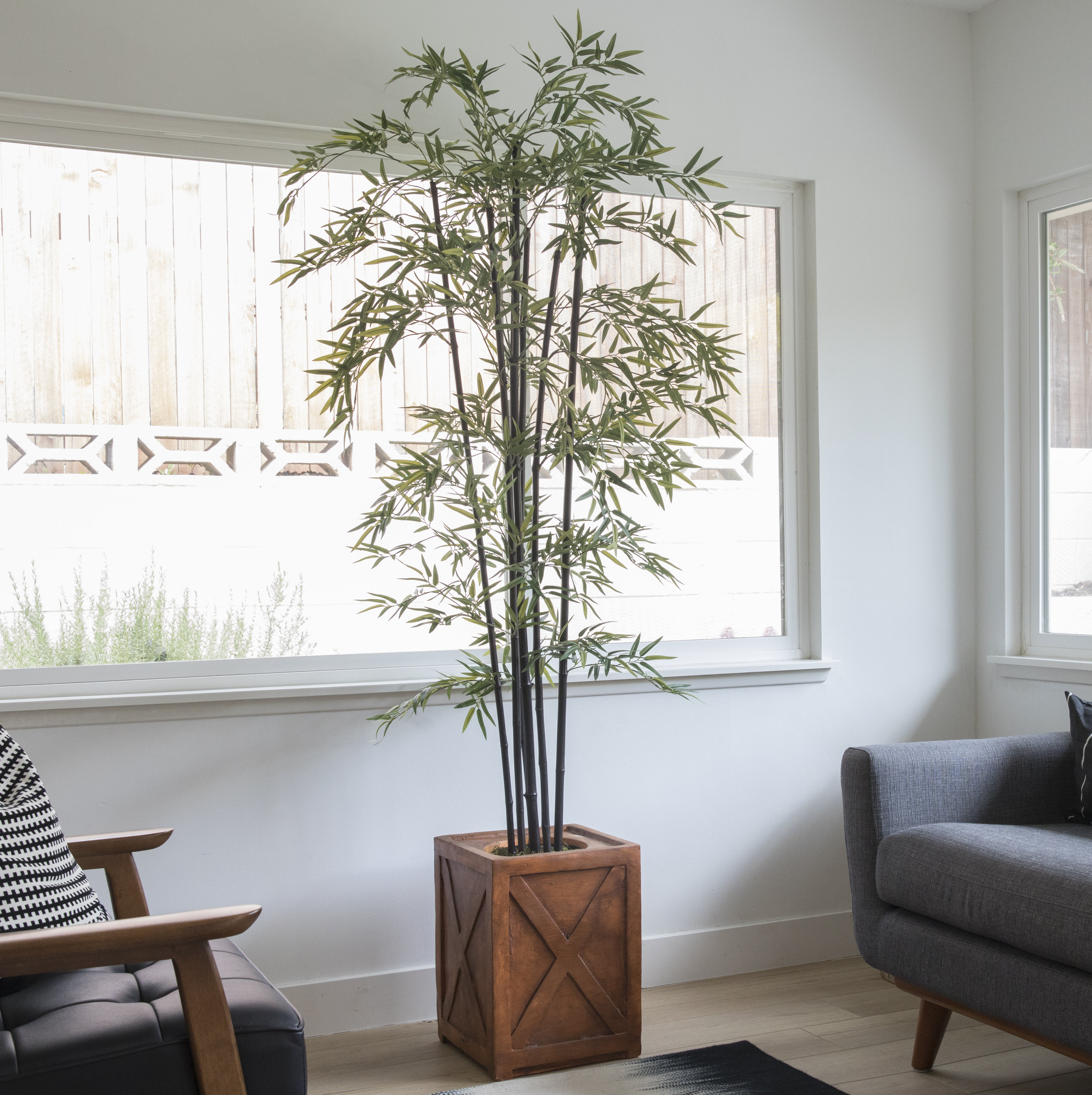 Vintage Home Panama Decorative Poles Bamboo Tree in Planter & Reviews ...