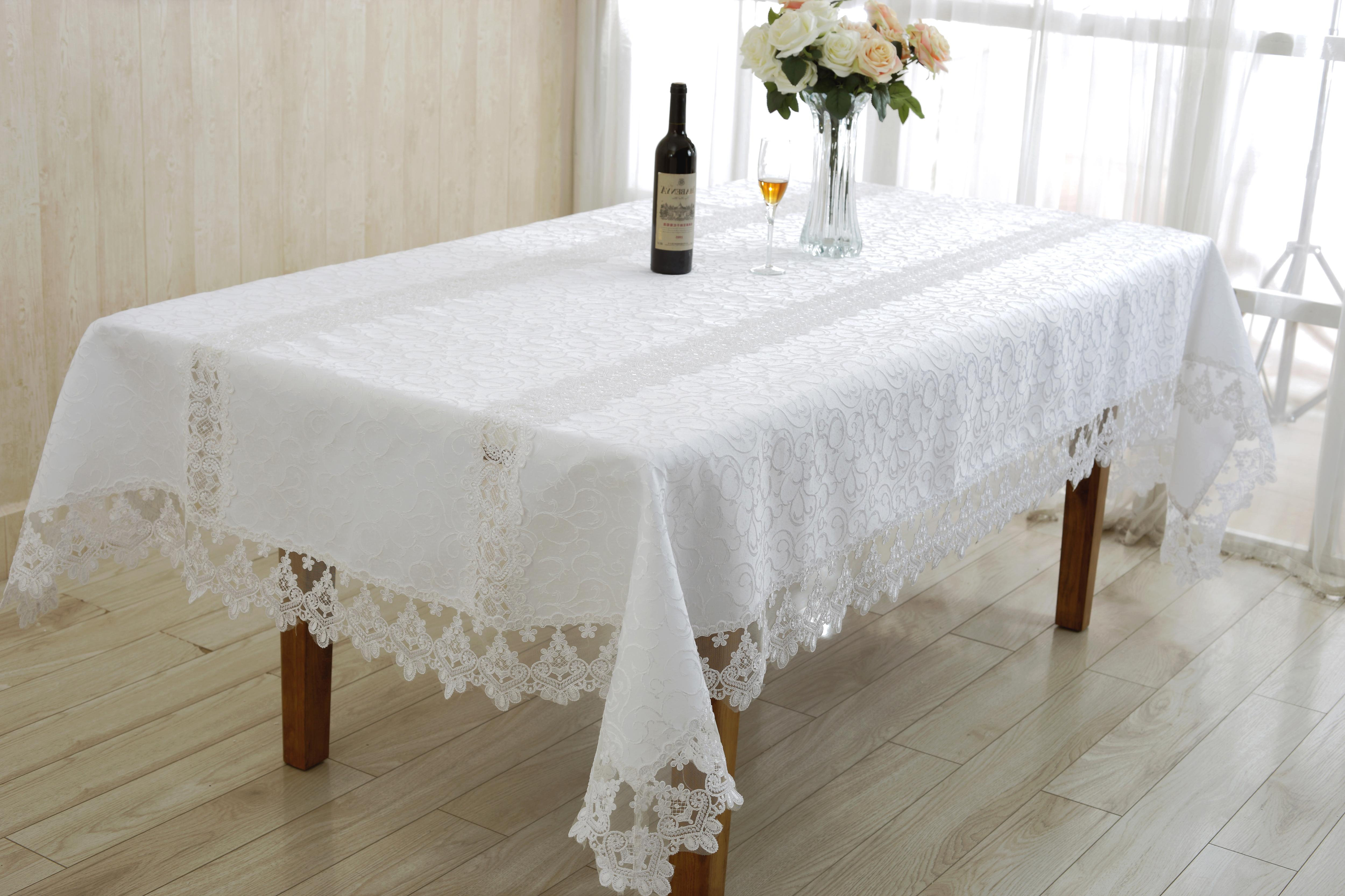 Violet Linen Glory Embroidered Oblong / Rectangle Tablecloth & Reviews ...