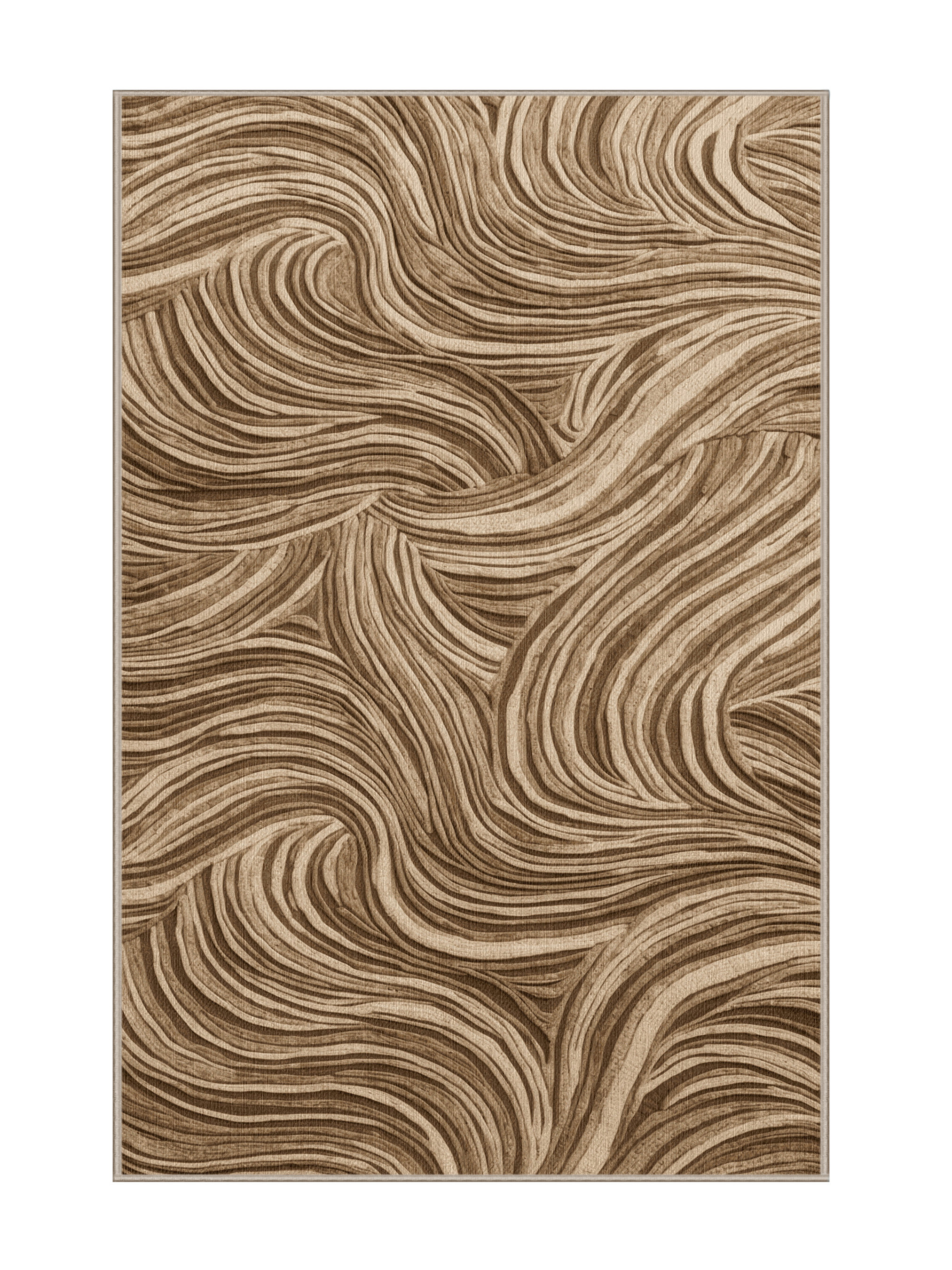 Hokku Designs Washable Sandy Ripple Deluxe Coastal Area Rug | Wayfair