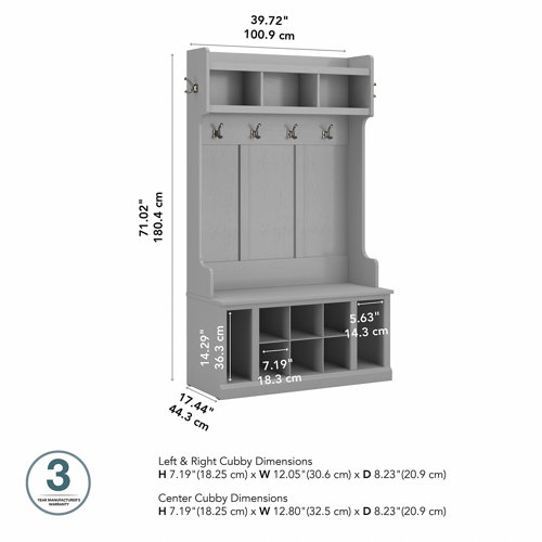 Laurel Foundry Modern Farmhouse Kierra Hall Tree 40'' Wide with Bench ...