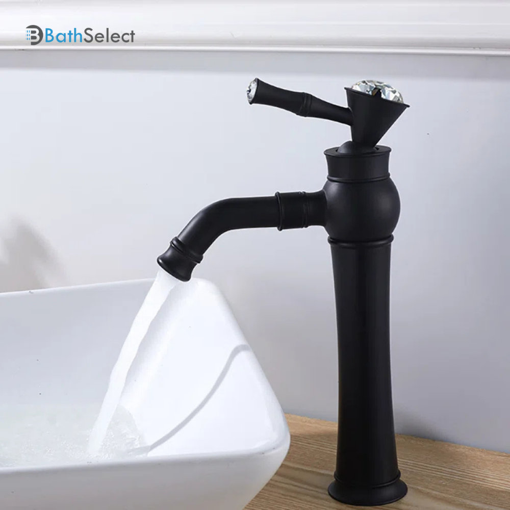 BathSelect Matte Black Queen Crown Deck Mount Faucet Elegant Single ...