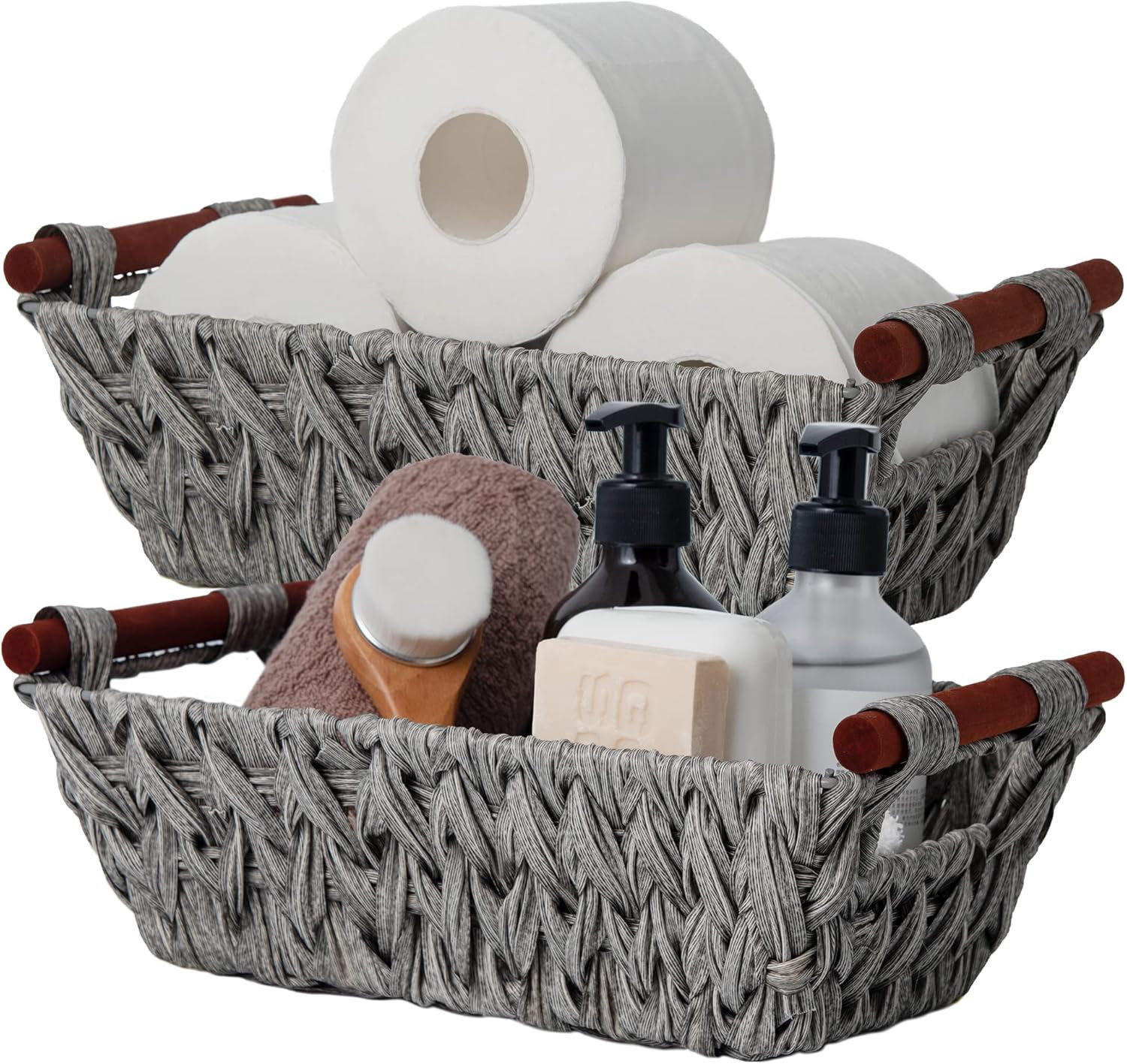 Bay Isle Home™ 2-Pack Wicker Storage Baskets, Storage Baskets For ...