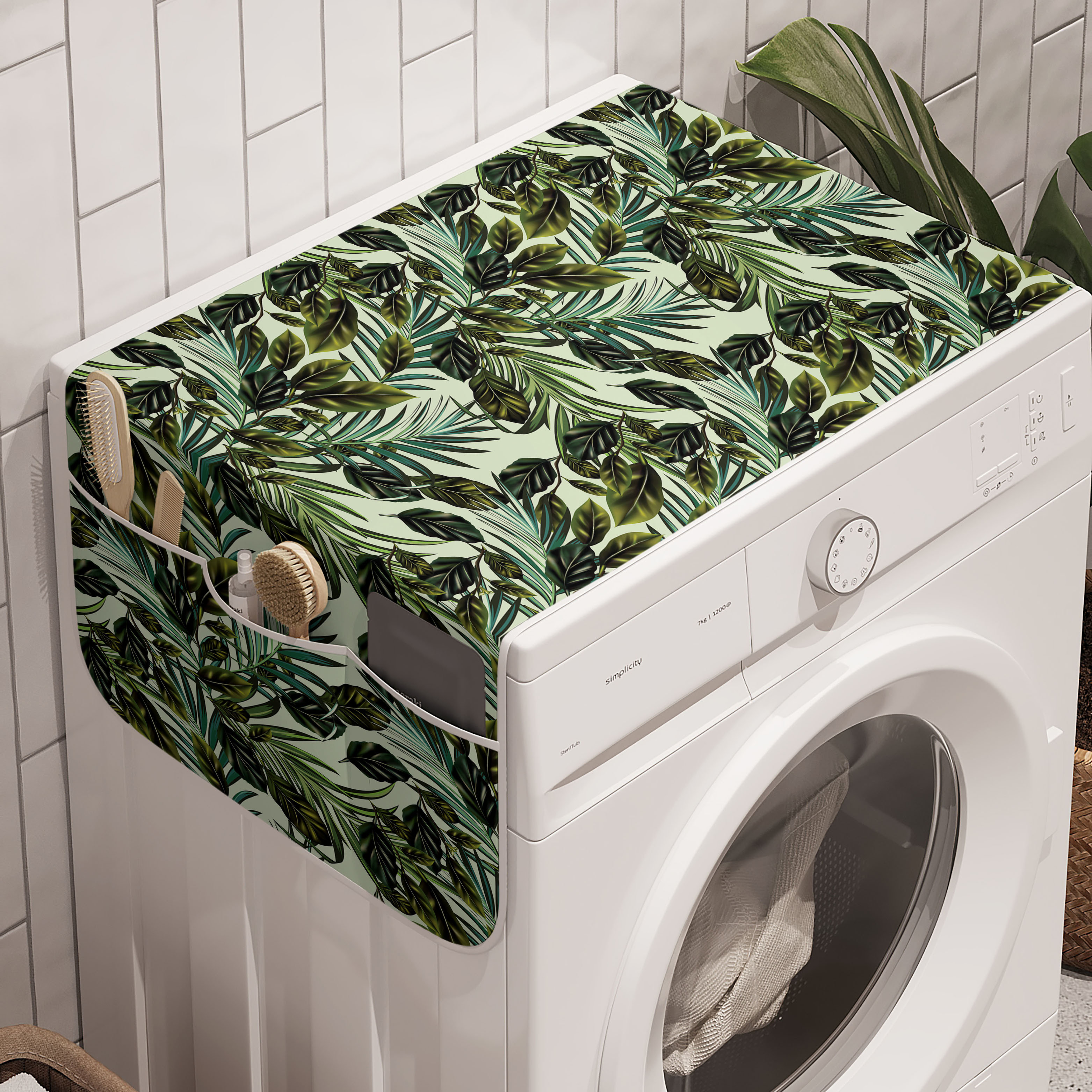 East Urban Home Philodendron Washing Machine Organizer Pack of 2 47" x ...