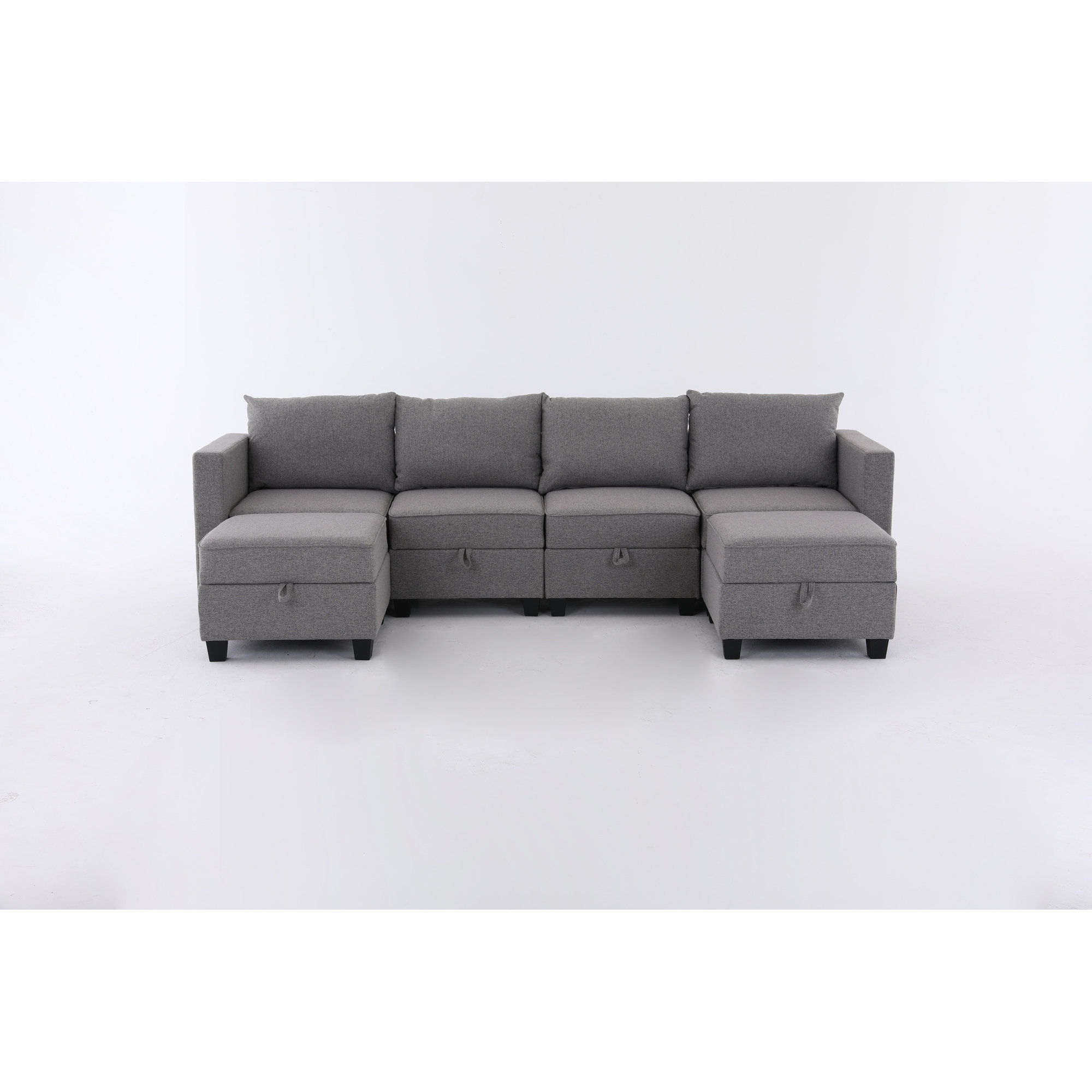 Latitude Run® Reversible Modular Comfort Burlap Sofa: Elegant Storage ...