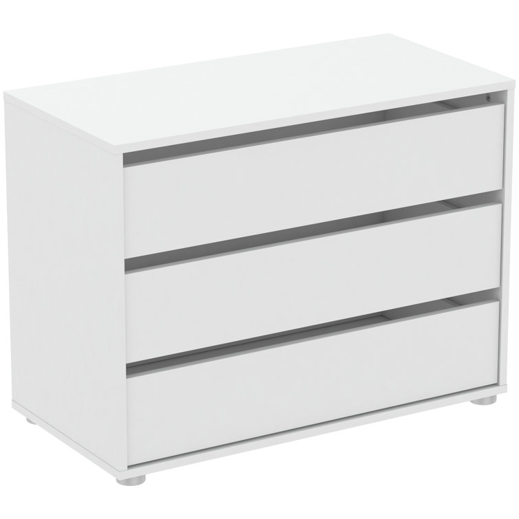 17 Stories Selestina Universal 3 Drawers Matt White 80cm Large Internal ...