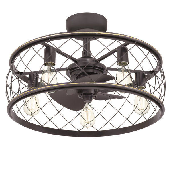 Trent Austin Design® 12" Jonas 3 - Blade Caged Ceiling Fan with Remote ...