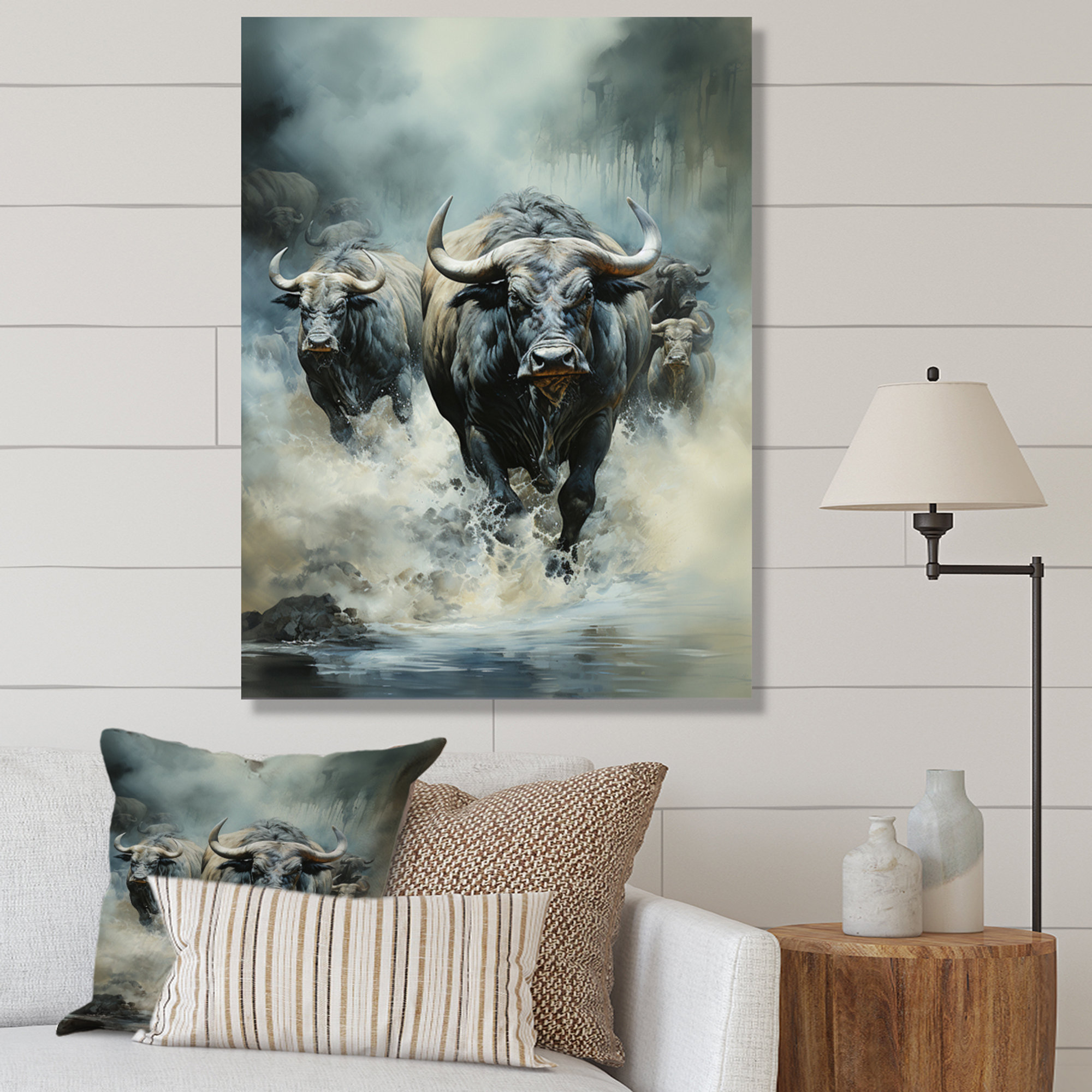 Union Rustic Kemaria Africa Buffalo Migration II On Canvas Print | Wayfair