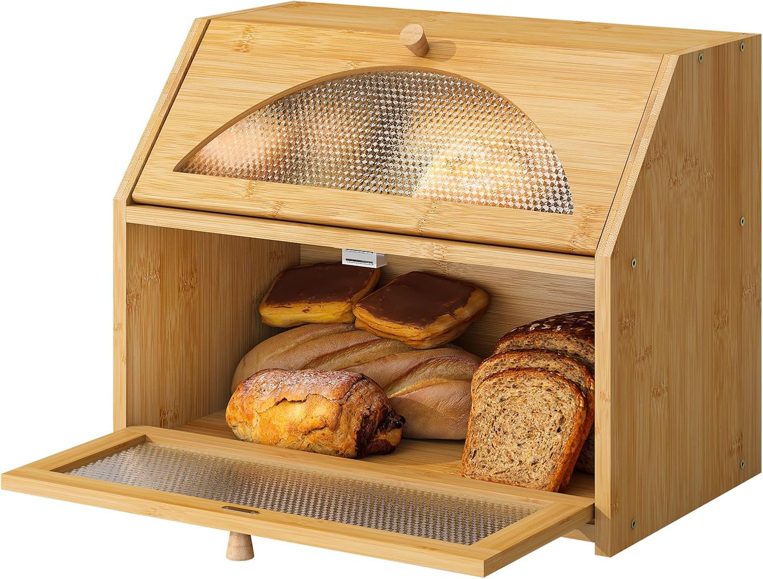Hokku Designs Bread Box For Kitchen Countertop Double Layer Bread Box ...