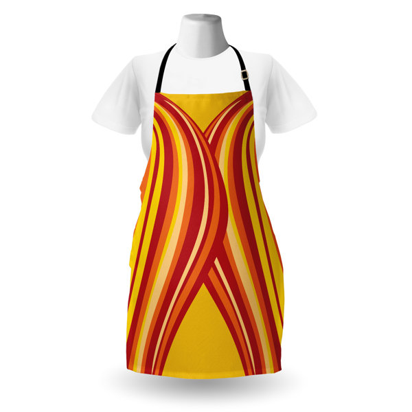Prep & Savour Retro Apron Unisex, Wavy Stripes Abstract, Adult Size ...