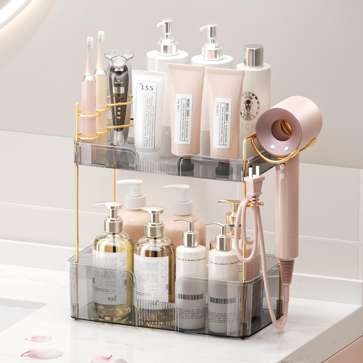 Everly Quinn 2 Tier Bathroom Countertop Perfume Tray Organizer with ...