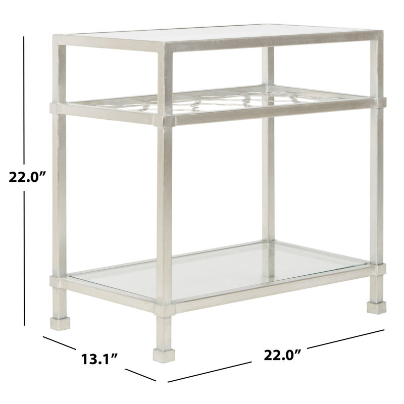 Etta Avenue™ Genevieve Glass Top Pedestal End Table with Storage ...