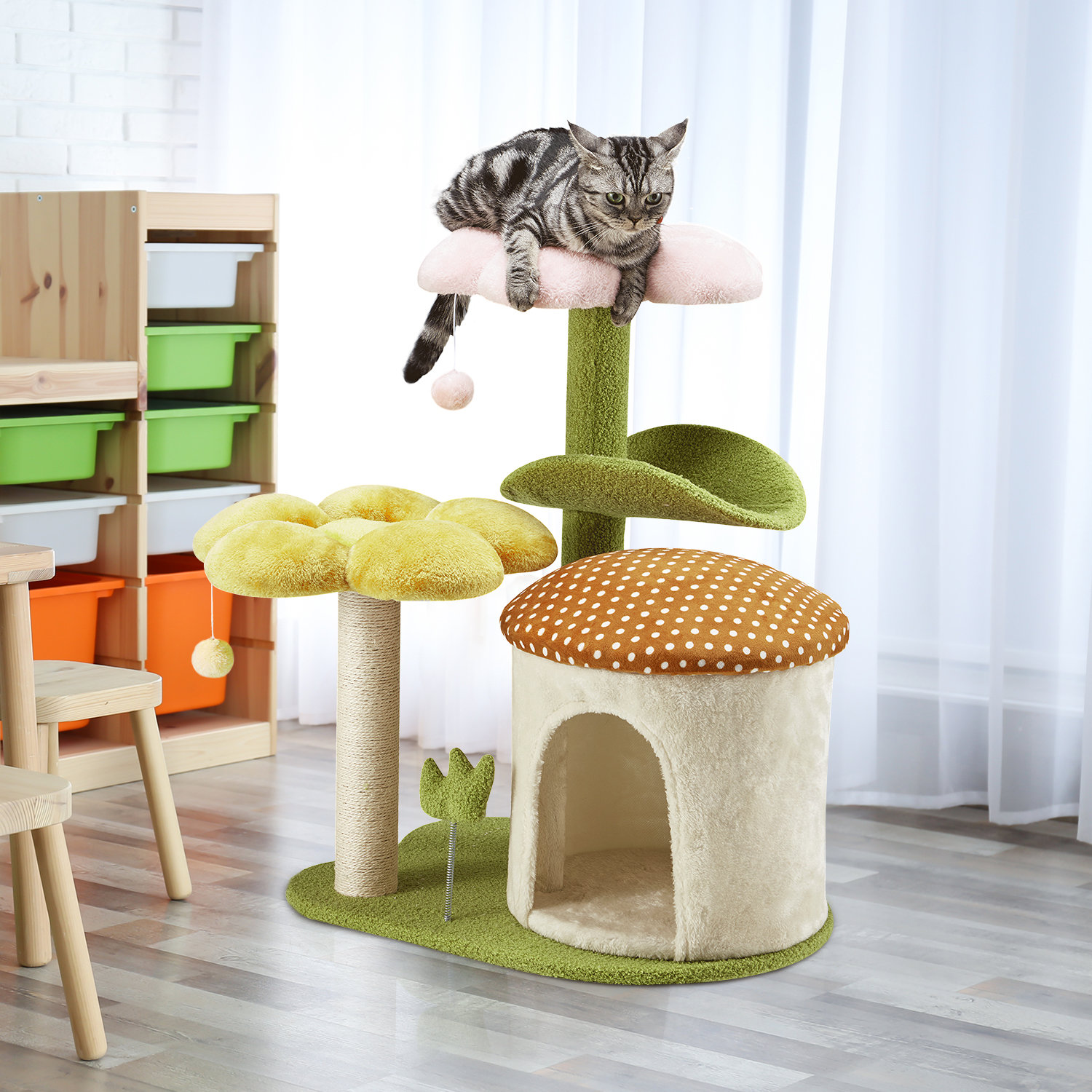 Tucker Murphy Pet™ Cat Tree 29.5", Flower Cat Tower With Scraching Post ...