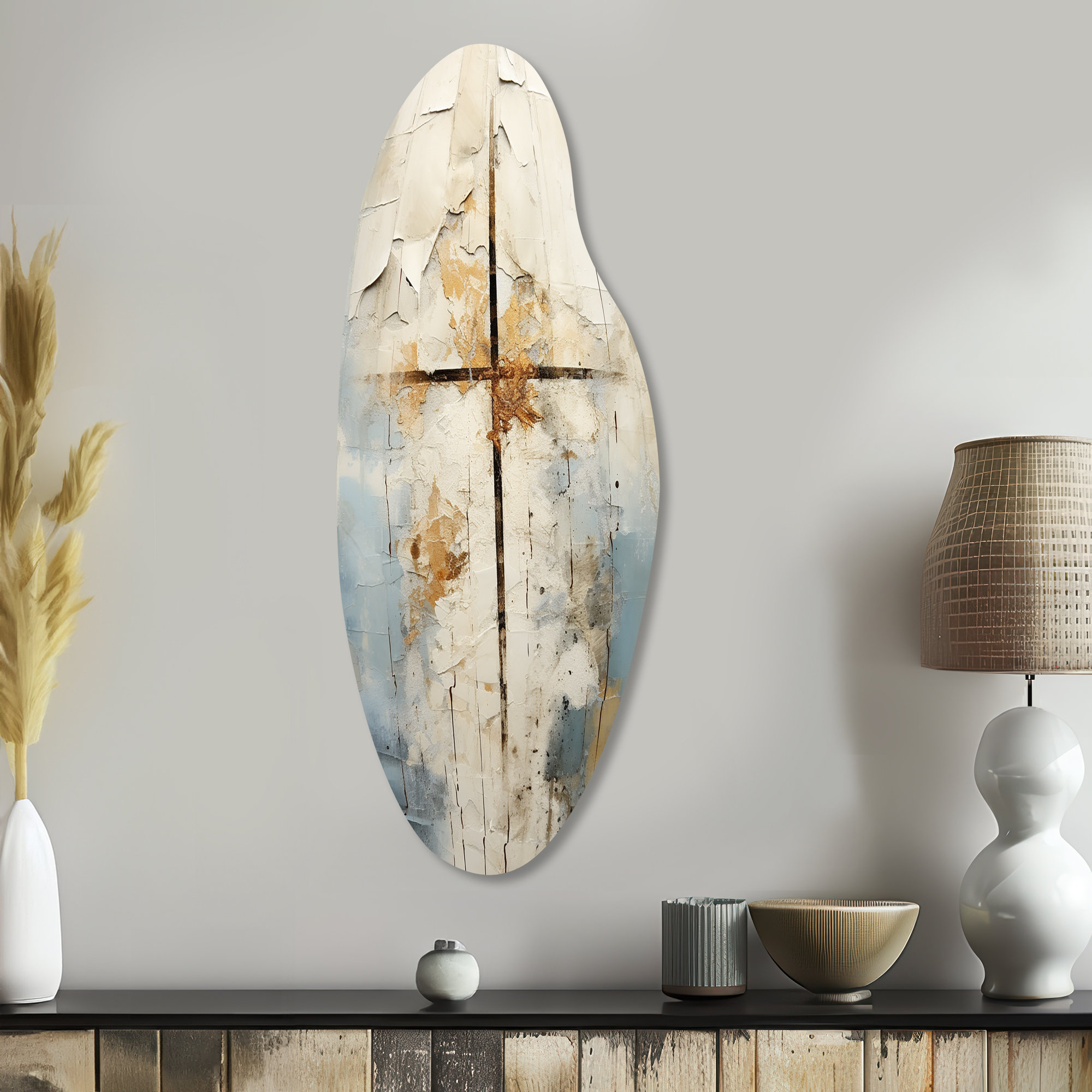 Design Art Beige Christianity Cross Of Jesus II - Christianity Curved ...