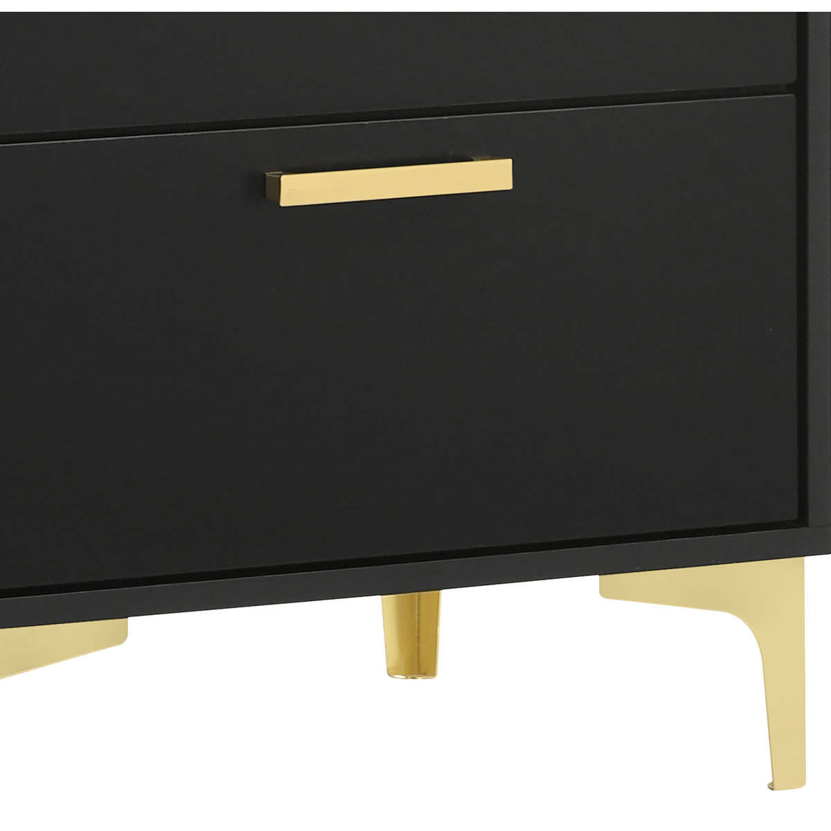 Mercer41 Jamond 2 - Drawer Nightstand in Black/Gold | Wayfair