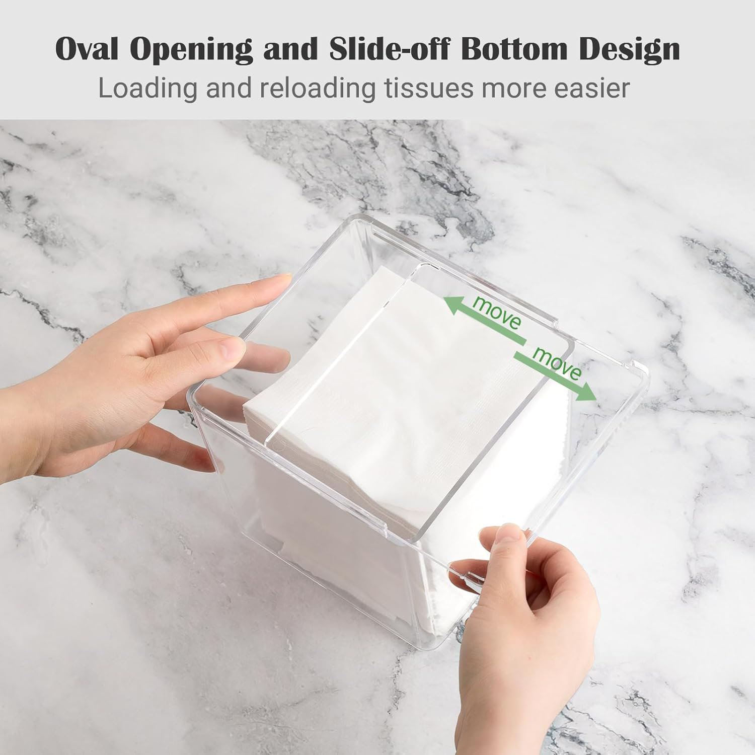 Orren Ellis Tissue Box Cover Square, Acrylic Tissue Box Holder, Clear ...