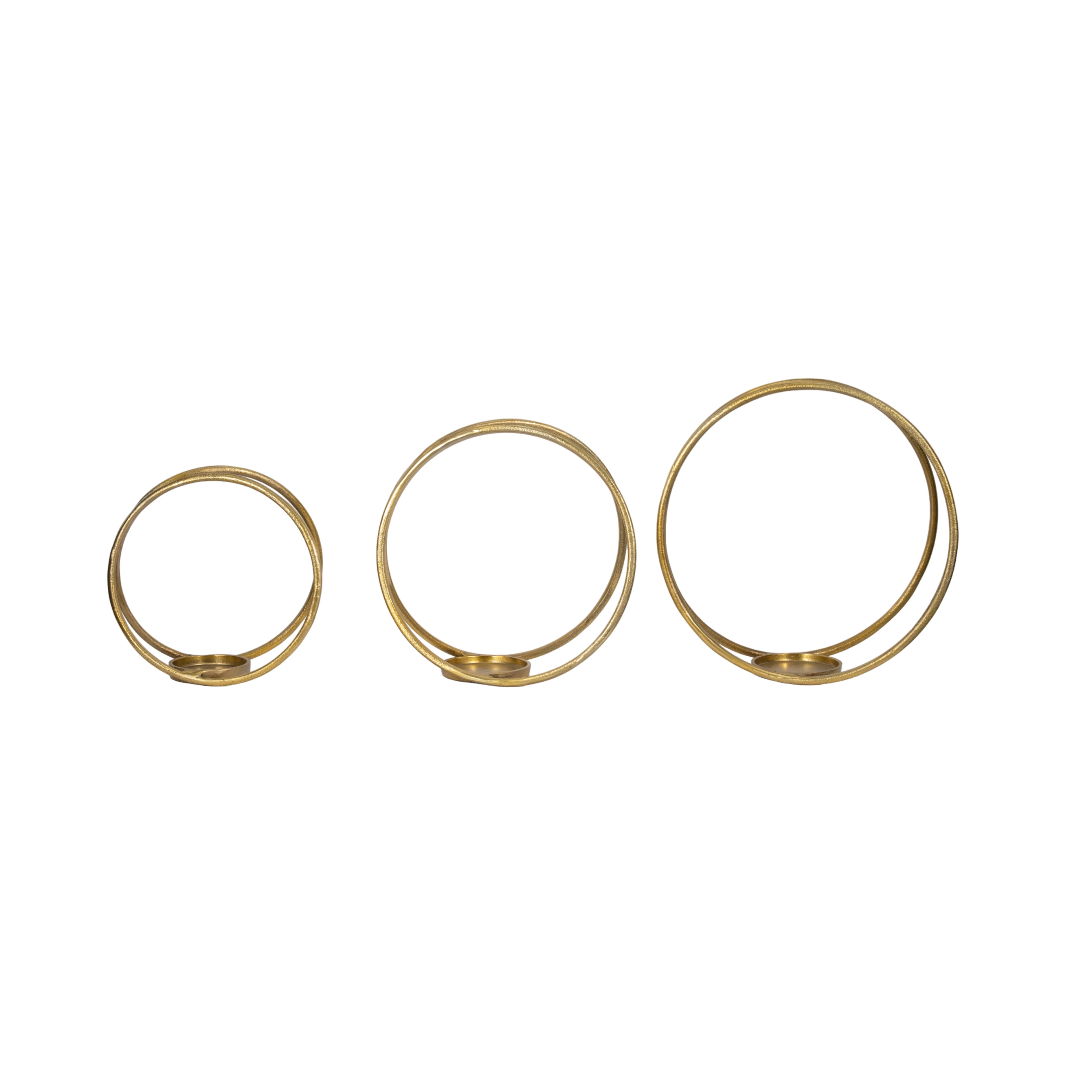 Everly Quinn Set of 3 Metal and Aluminum Candle Holders with Circular ...