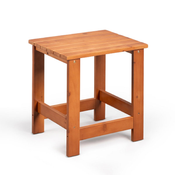 Ophelia & Co. Fir Wood Teak Color Outdoor Wood Side Table | Wayfair