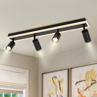 Latitude Run® 5-Lights LED Track Lighting Fixtures Ceiling, Black ...