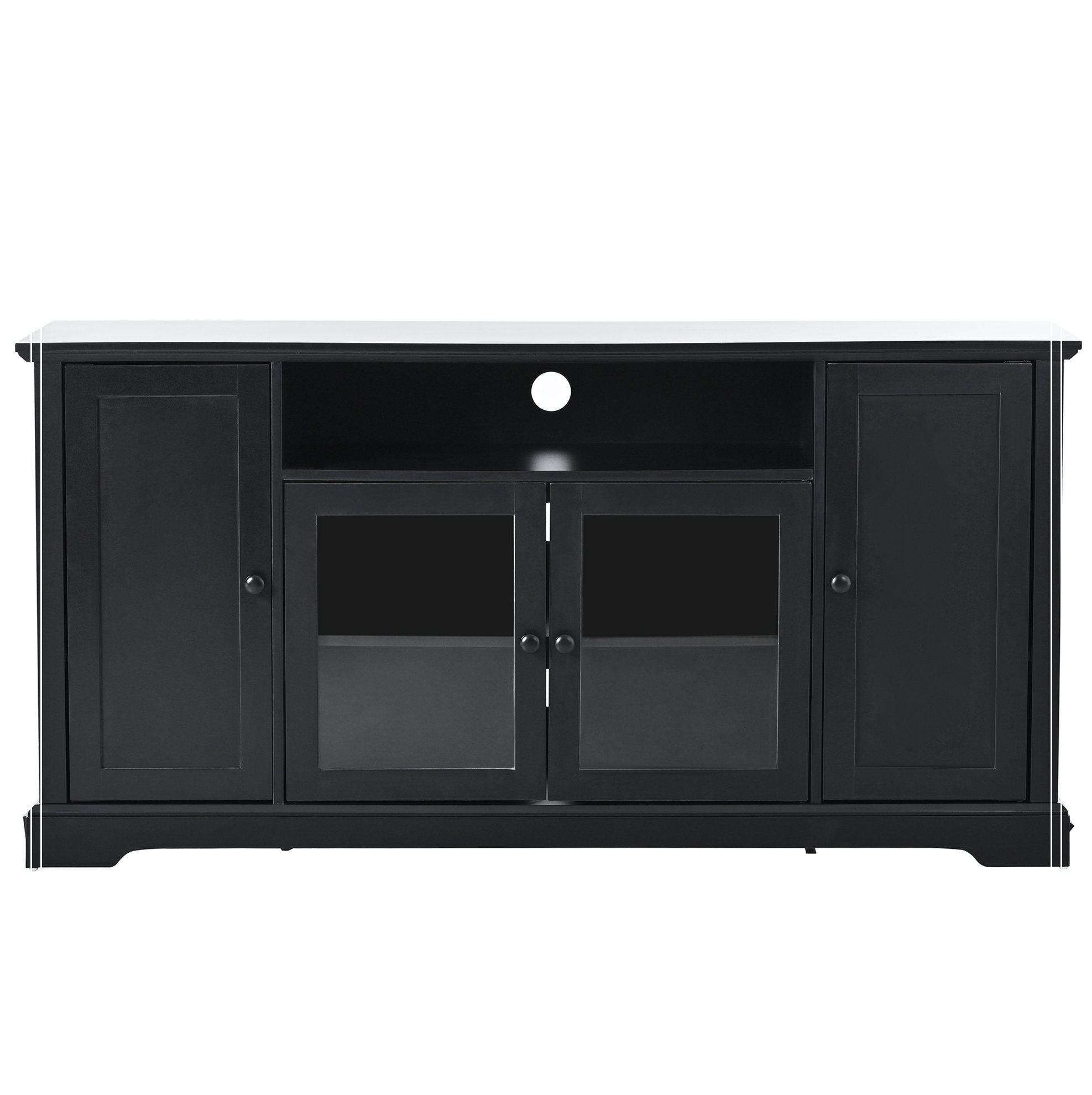 Red Barrel Studio TV Stand for TV with 2 Tempered Glass Doors ...
