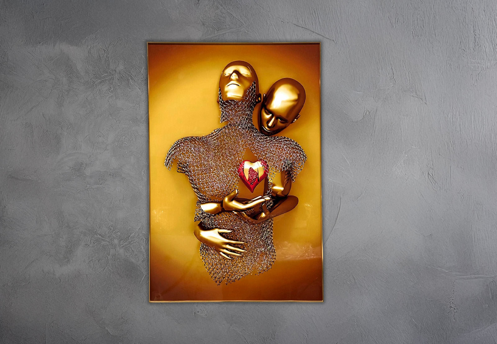 Trinx Solar Caress Artwork - Love Heart Couple Wall Decor with ...