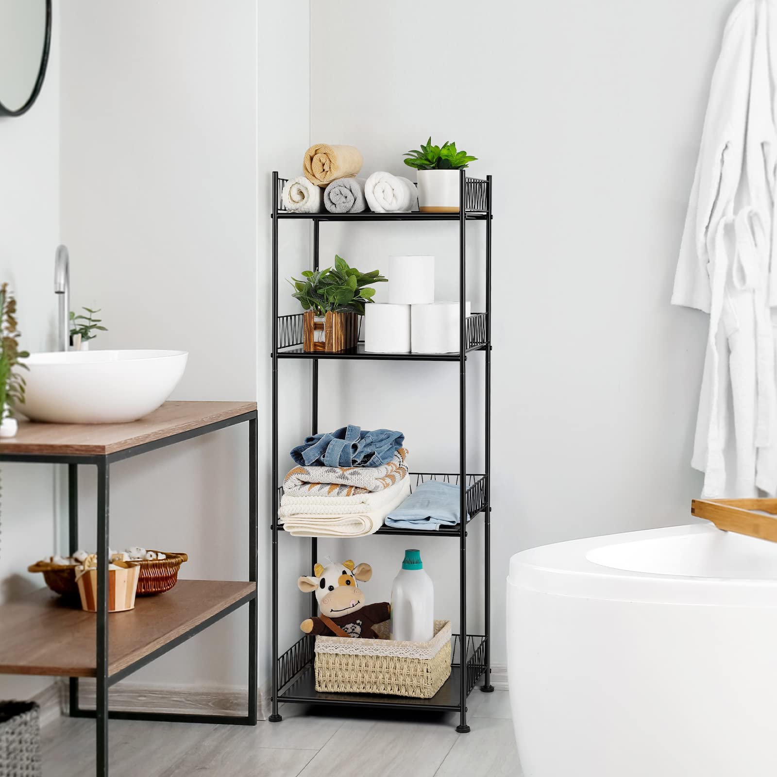 17 Stories Waterproof 4-Tier Storage Shelf - Versatile Organizer For ...