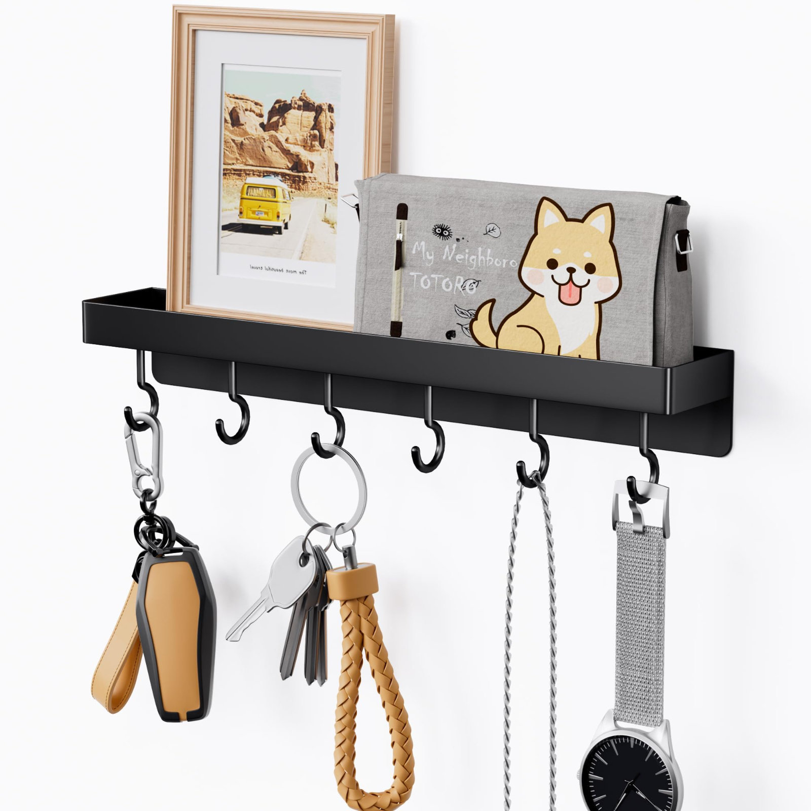 Ebern Designs Coren Black Key Holder for Wall | Wayfair
